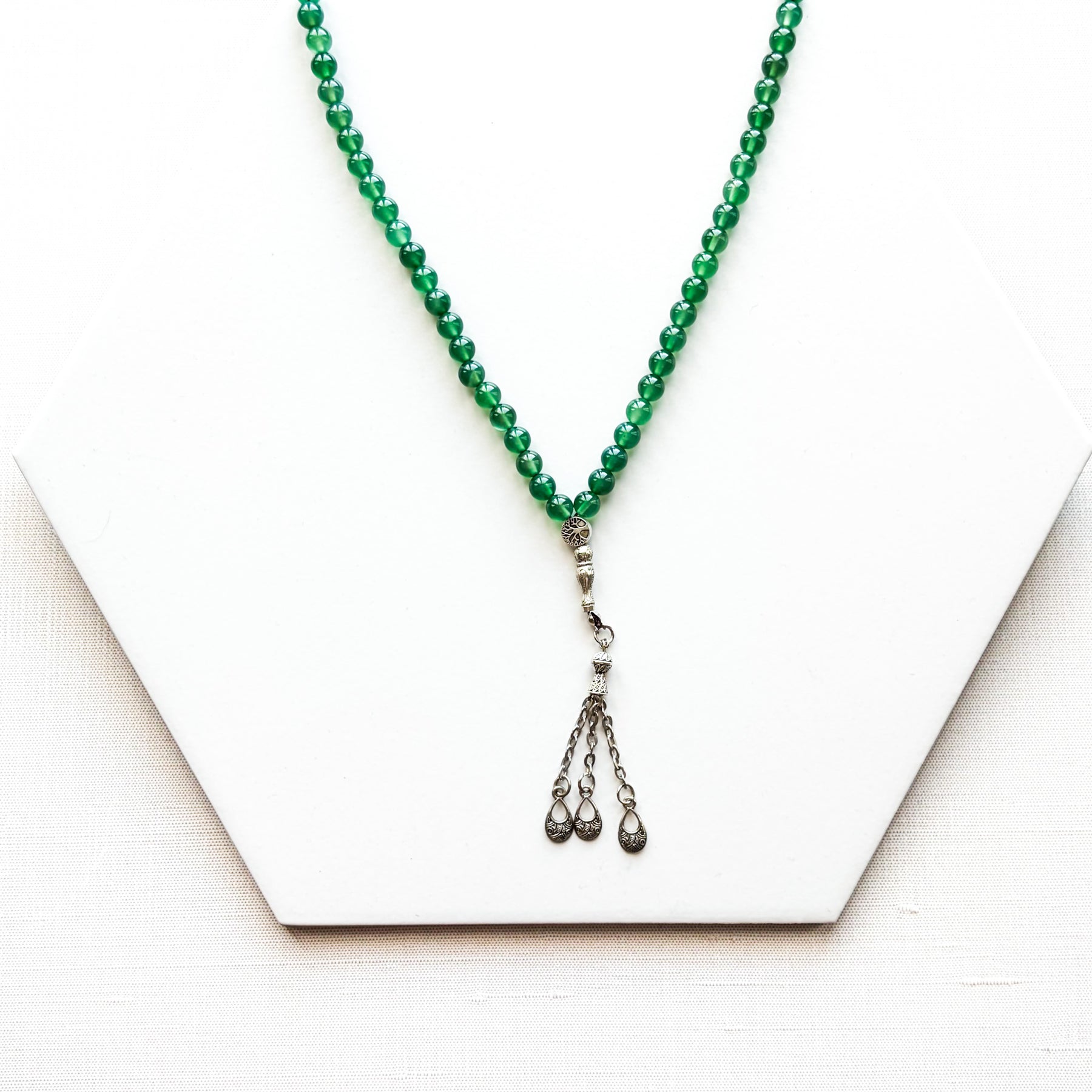 Clover Colored Agate Subha With Silver Imam – Zaytuna College Bookstore