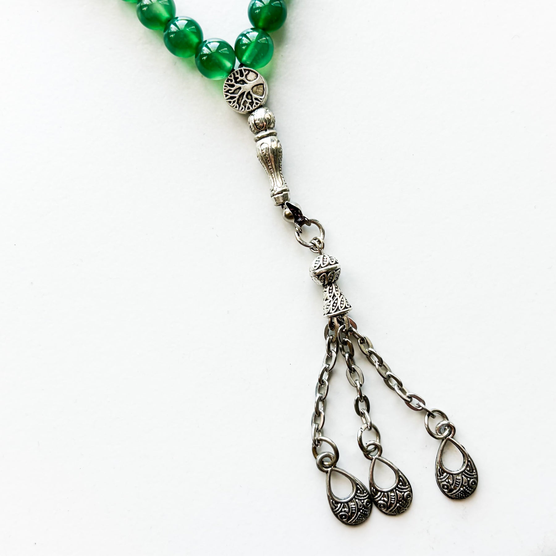 Clover Colored Agate Subha With Silver Imam – Zaytuna College Bookstore