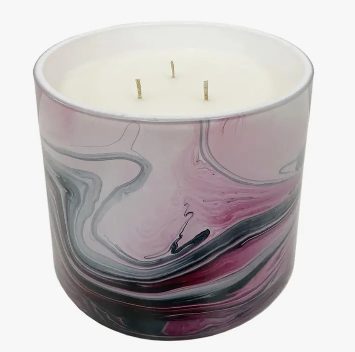 Swirl Glass Candle - Vanilla & Red Current – Zaytuna College Bookstore