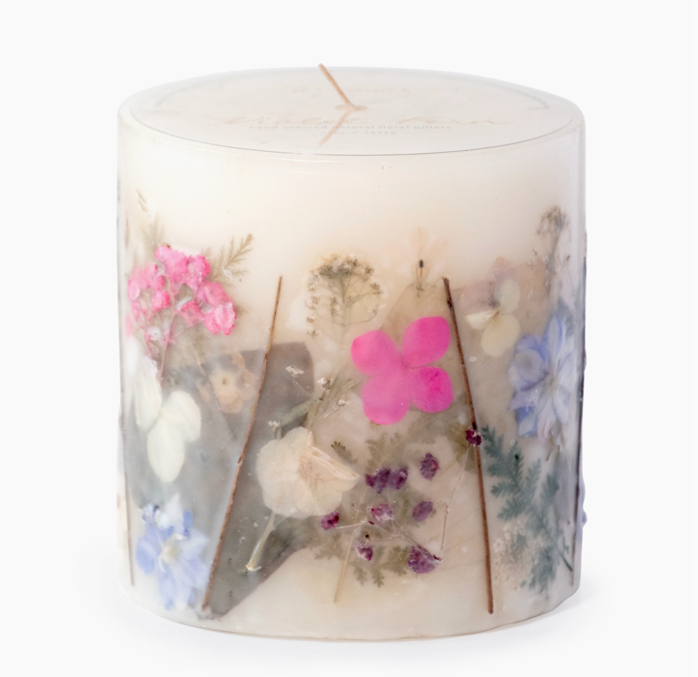 Violet Fern Pressed Flower Pillar Candle – Zaytuna College Bookstore